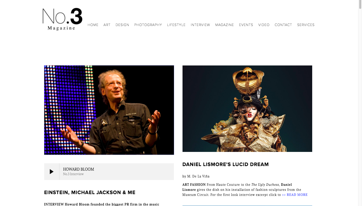 Howard Bloom’s Interview at No.3 Magazine - howard bloom